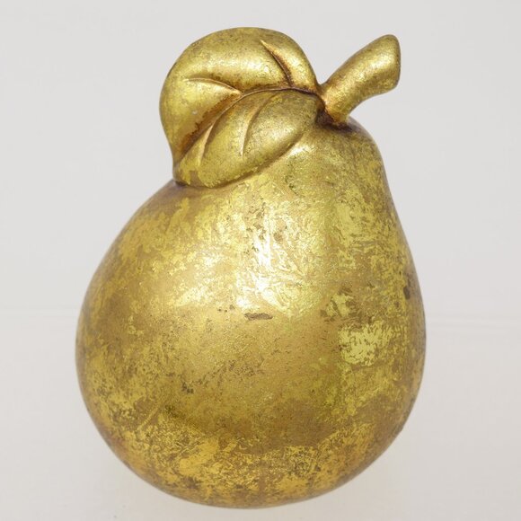 Accents | Gold Leaf Pear Dcor Sculpture Figurine Fruit Gilded 9s ...